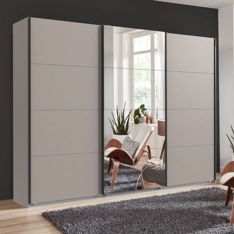 Elegate Sliding Wardrobe in Dessert Grey | 3 Door | 270cm