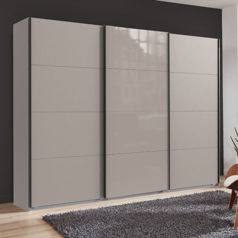 Elegate Sliding Wardrobe in Dessert Grey | 3 Door | 270cm Wardrobe Direct™
