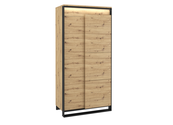 Sweden 2 Door Wardrobe Oak with LED Lighting