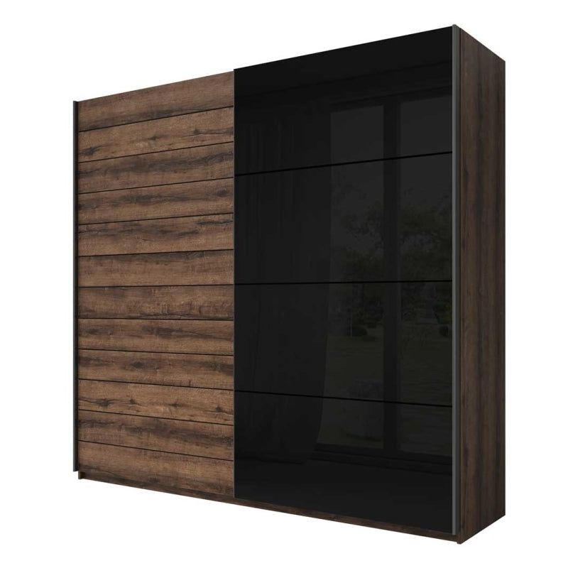Pluto Sliding Wardrobe in Oak Monastery | 2 Door - 200cm Wide