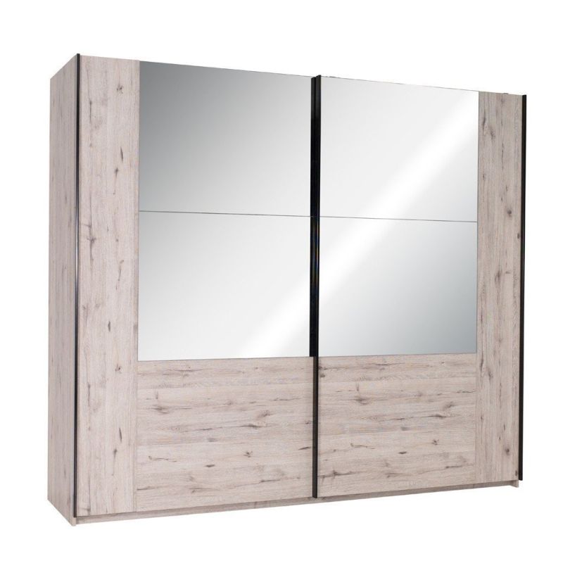 Creole Sliding Wardrobe in Oak Wellington | 2 Door - 200cm Wide
